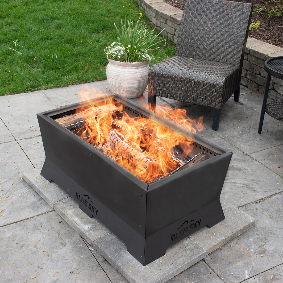 Rectangle Peak Smokeless Patio Fire Pit – Blue Sky Outdoor Living