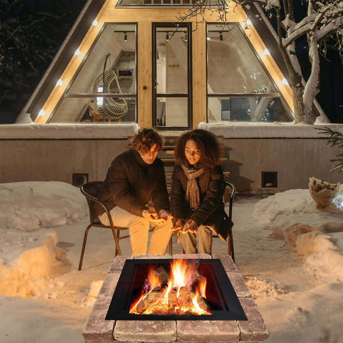 28 in. Phoenix Square Smokeless Fire Pit Insert – Blue Sky Outdoor Living