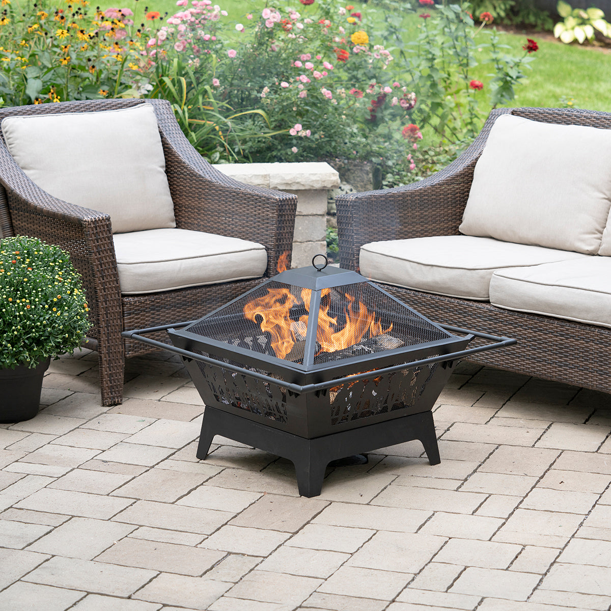 20" Square Fireplace with 360° View – Blue Sky Outdoor Living