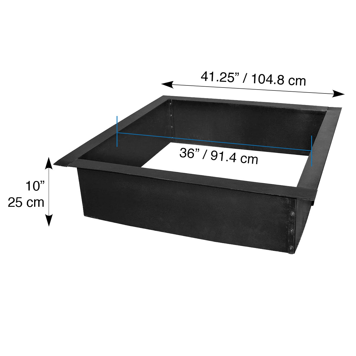 Heavy Gauge 36 in. Square x 10 in. High Fire Ring – Blue Sky Outdoor Living