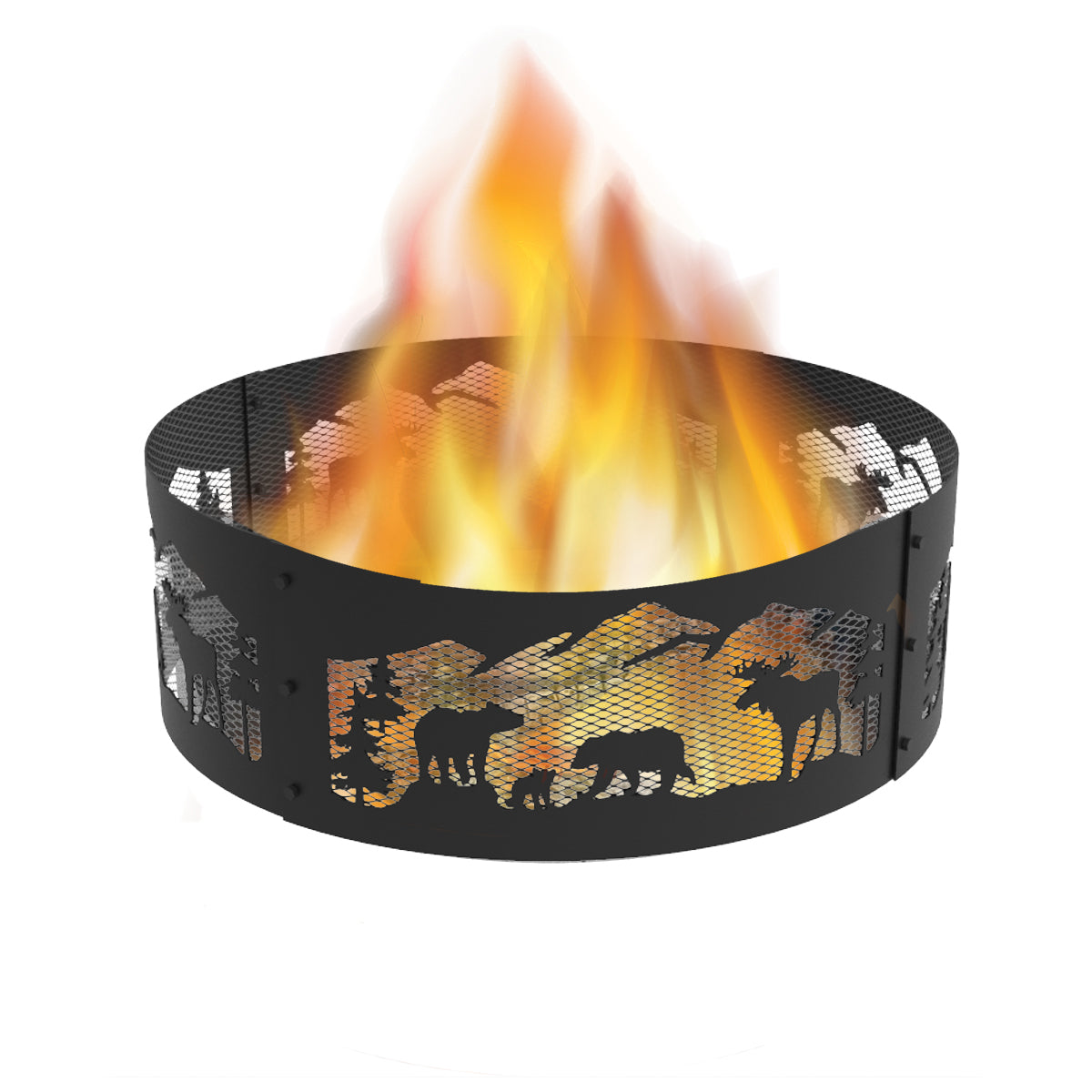 36 in. x 12 in. High Northern Woods Steel Fire Ring – Blue Sky Outdoor ...