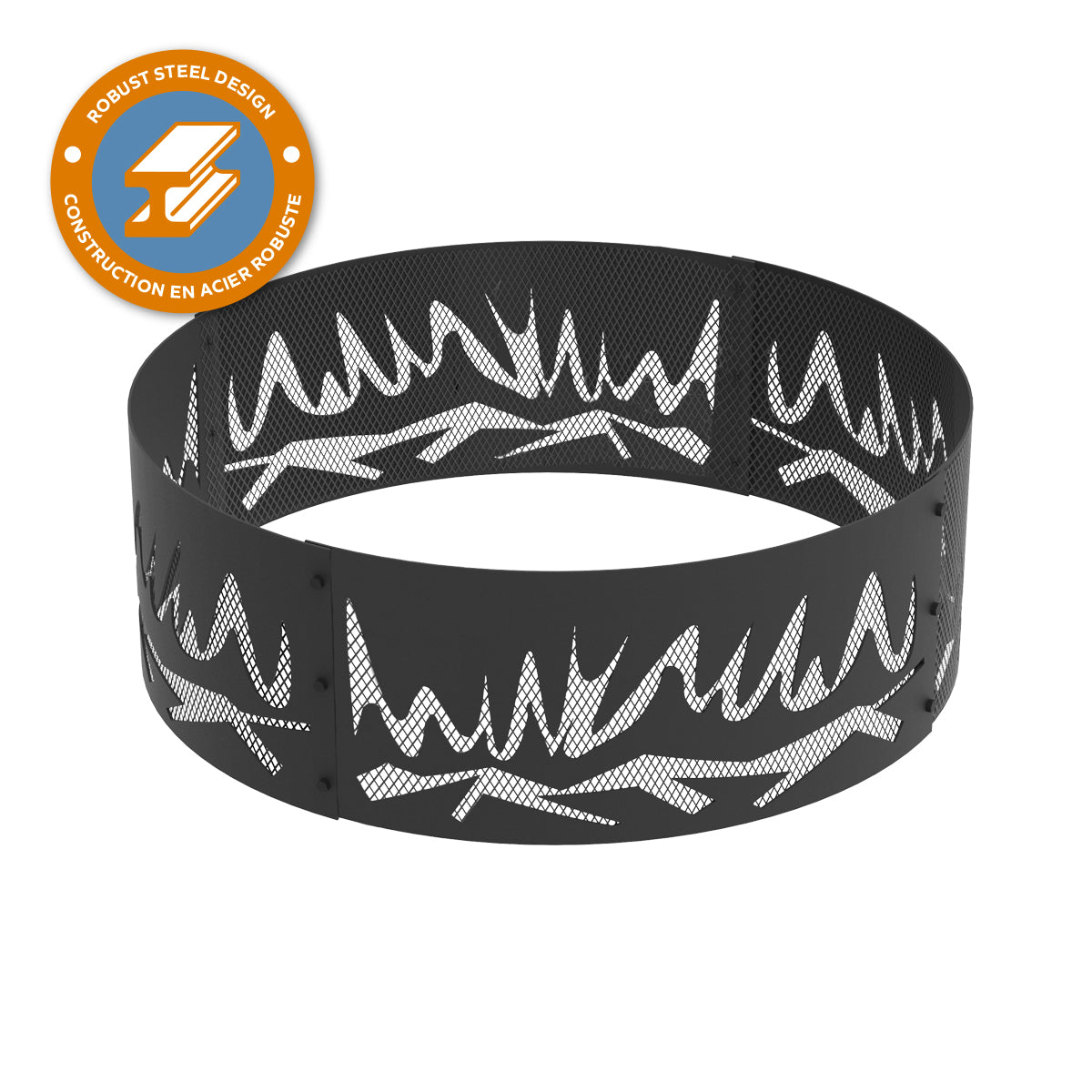 Heavy Gauge 36 in. x 12 in. High Abstract FireSteel Fire Ring – Blue ...